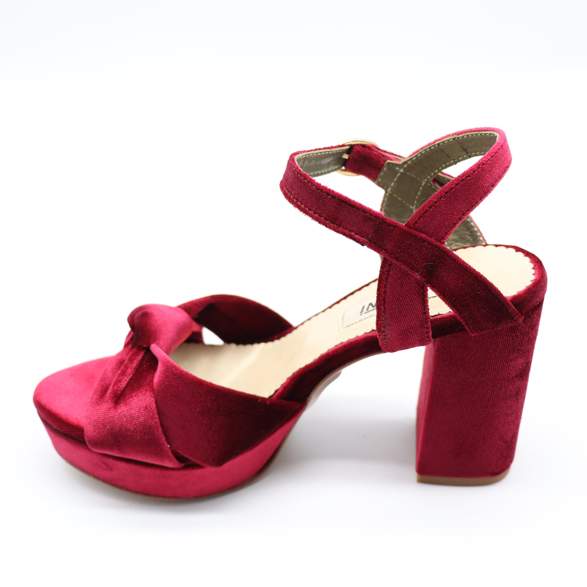SANDALES EN CUIR VERNIS À TALONS EFFET BOIS – Nouni